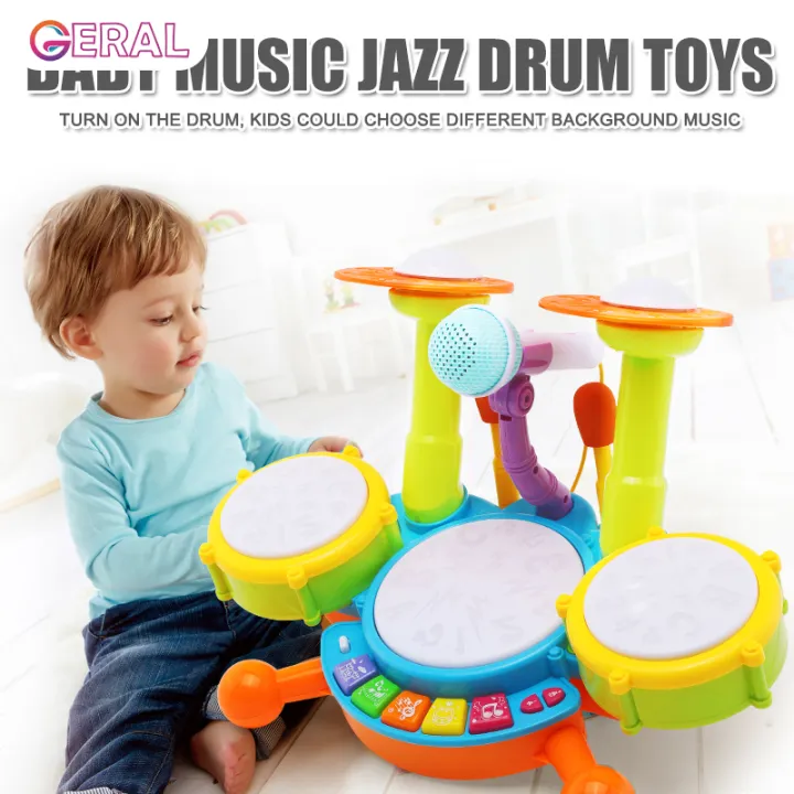 Geral Kids Toy Drum Set Musical Instruments Early Education Musical ...