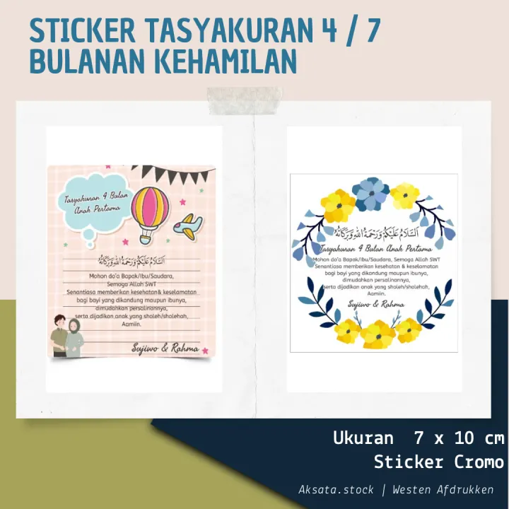 [50pcs] Sticker Tasyakuran 4 Bulanan Stiker Tasyakur 7 Bulan Kehamilan ...