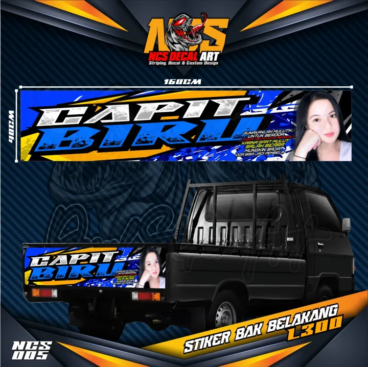 Stiker Decal Pintu Bak Belakang All Pick Up CAPIT BIRU Custom Bisa ...