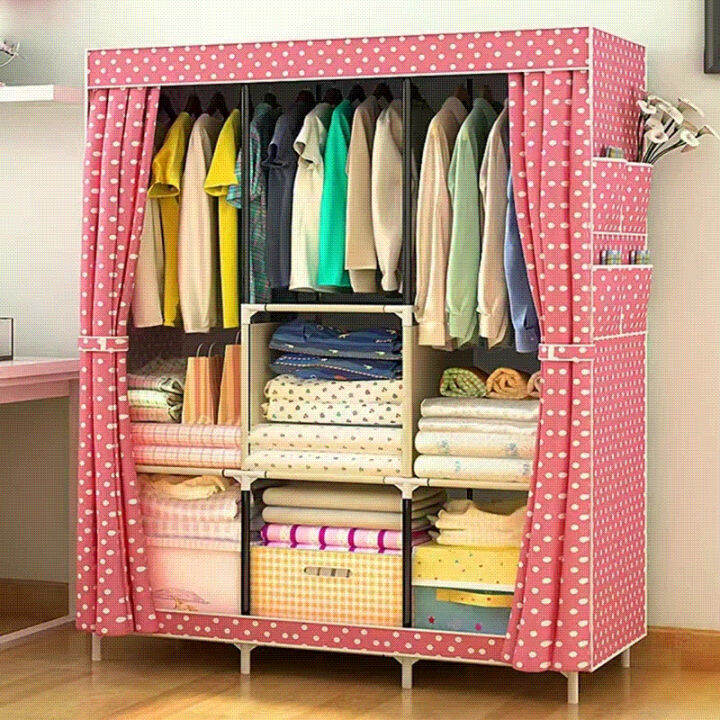 Cloth wardrobe household simple bedroom wardrobe dustproof and ...