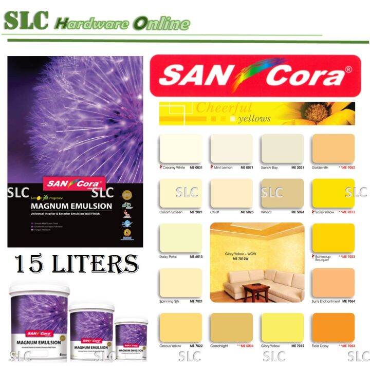 SANcora Magnum Emulsion Interior & Exterior Paint (Yellows) @1Liter / 5 ...