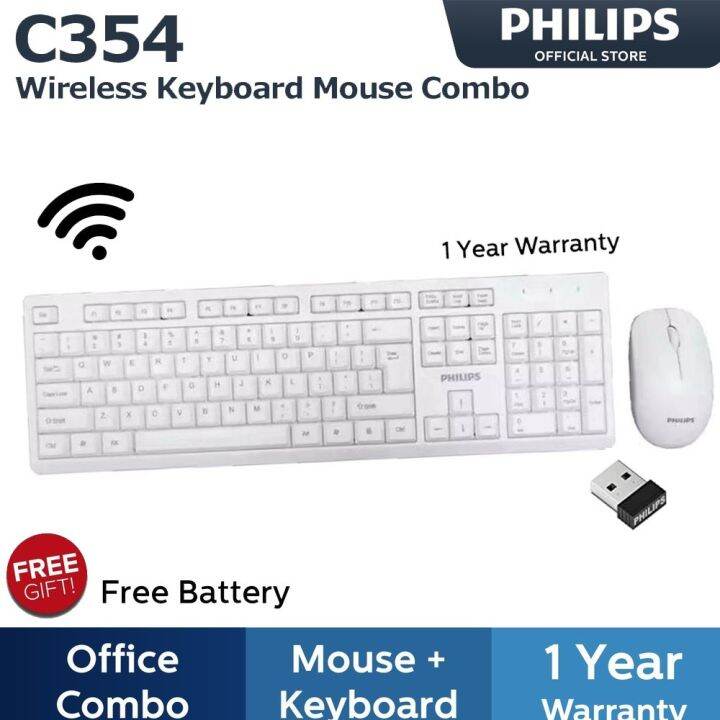 【COD】Philips C354 Wireless Keyboard Office Gaming Keyboard Mouse Keyboard Multi-device ...