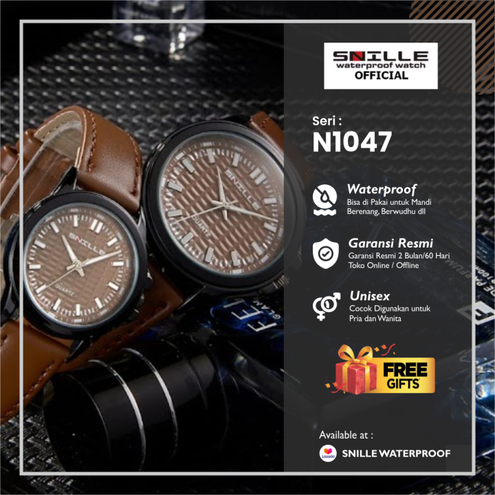 Snille Jam Tangan Kulit Couple Unisex Original Asli Anti Air Waterproof ...