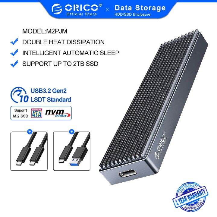 Orico Dual Protocol M.2 SSD Case Support M2 NVME NGFF SATA SSD Disk for PCI-E M Key B+M Key USB ...