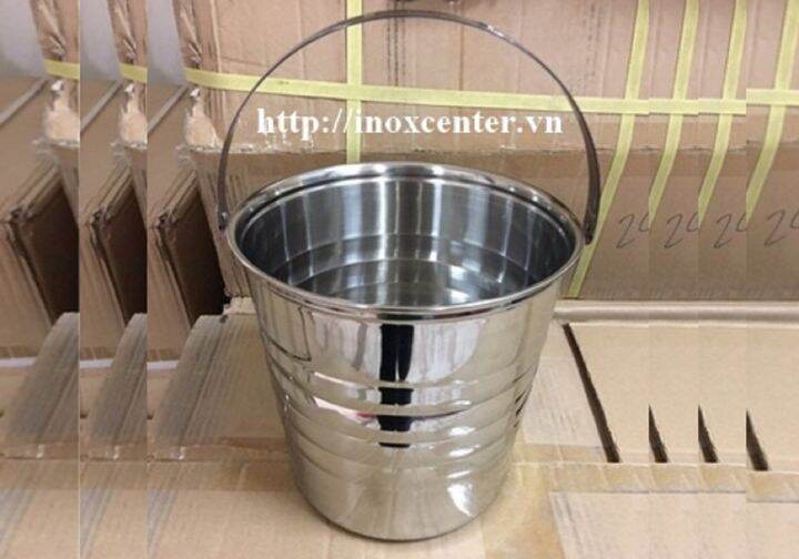 Xô đá Inox 304 , Xô inox ướp lạnh đồ uống thích hợp sử dụng trong nhà hàng, khách sạn .KT: 19 CM ...