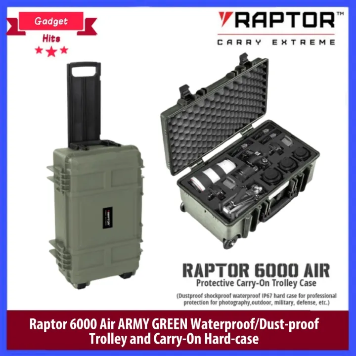 Raptor 6000 Air (green) Waterproof, Dustproof Trolley and Carry On Hard ...