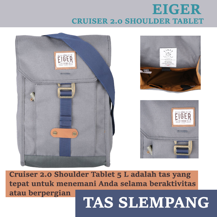 Tas slempang pria EIGER CRUISER 2.0 SHOULDER TABLET 5L GREY | Lazada ...