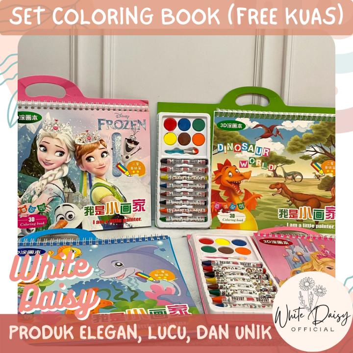 Set coloring book premium Paket mewarnai hadiah ulang tahun tukar kado ...