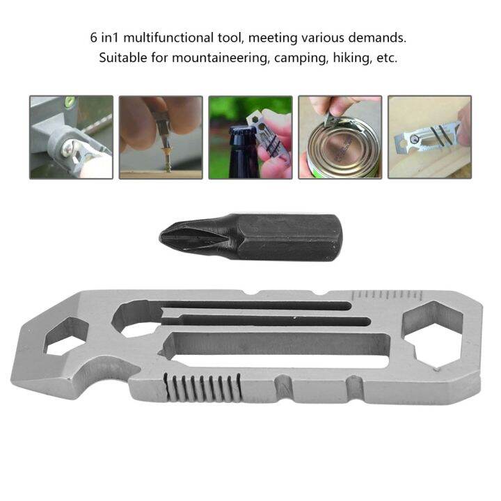 ที่เปิดขวดสแตนเลสมัลติฟังก์ชั่น 6 in 1 Hex Wrench Multi tool EDC ...