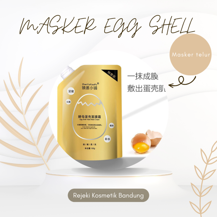 Masker Ragi Cangkang Telur / Egg Shell Yeast Mask Cream Anti Aging ...
