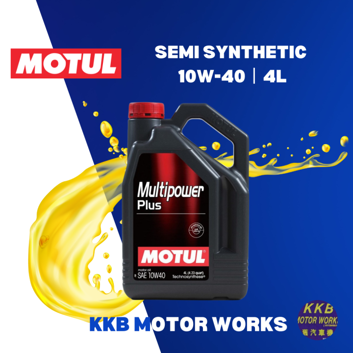 MOTUL Multipower Plus Semi Synthetic Engine Oil 10W40 API SP (4L) [100% ...