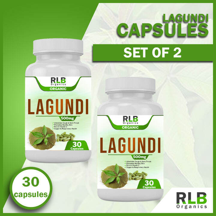 Set of 2 - Organic Pure Natural Lagundi Capsules (30 Capsules) Lagundi ...