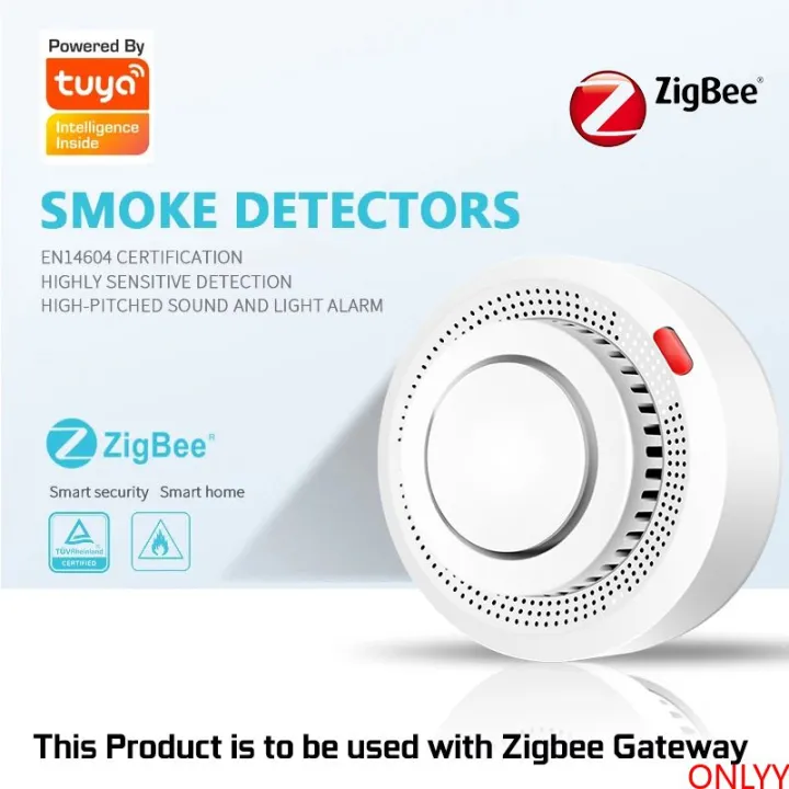 Tuya Smart Zigbee Smoke Detector Smart Fire Alarm Progressive Sound Photoelectric Smoke Sensor ...