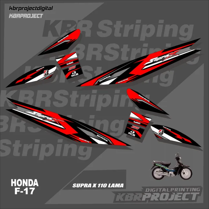 Stiker SUPRA striping SUPRA X 110 LAMA motor HONDA motor sticker ...