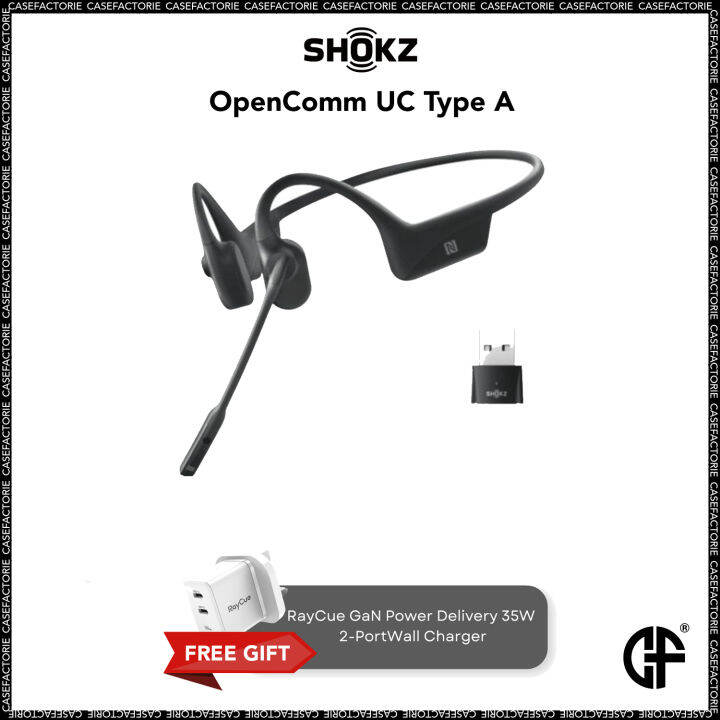 SHOKZ OpenComm UC Type A, Bluetooth Stereo Computer Headset - Bone Conduction Wireless PC ...