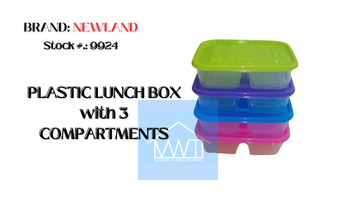 TRANSPARENT Lunch Box with 3 Compartments #9924 | Lazada PH
