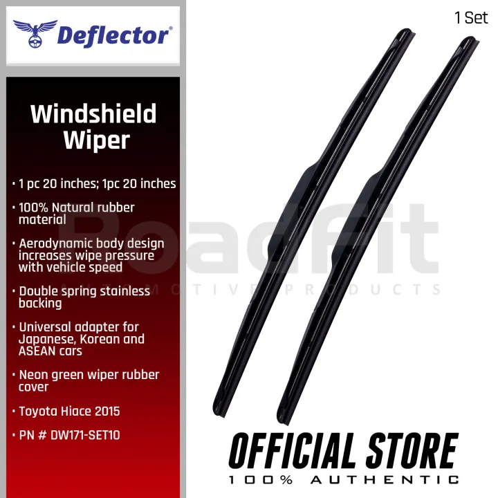 Deflector DHW 171 Series 20" + 20" Hybrid Windshield Wiper Set for ...