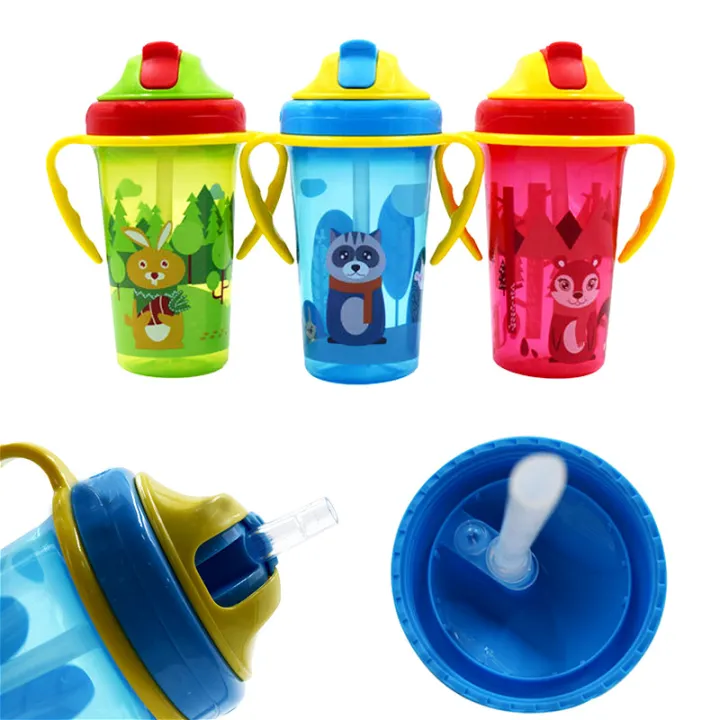 400 ML Cute Baby Feeding Cup with Straw Portable Feeding Bottle | Lazada PH