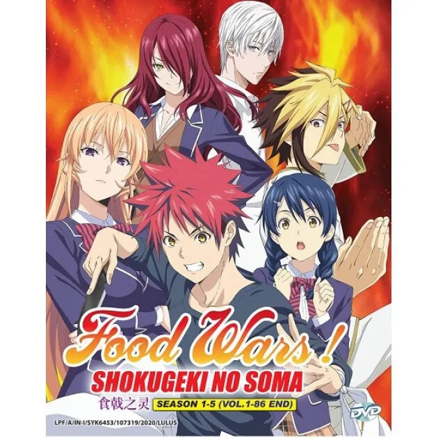 FOOD WARS！SHOKUGEKI NO SOMA SEASON 1-5 ( VOL.1-86 END ) 9 X DVD ANIME ...