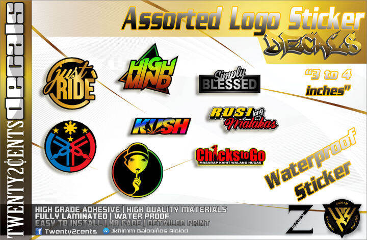 Motorcycle Stickers : Assorted logos, High-Quality designs laminated ...