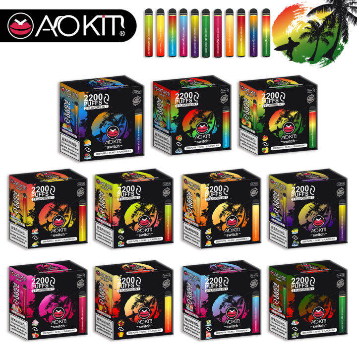 Disposable vape Aokit Switch 2200 puffs E-cig rechargeable Pod dispo ...