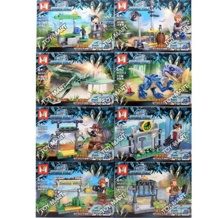 8/PCS Jurassic Dinosaur DIY Minifigures w/ Dinosaurs Action Collectible ...