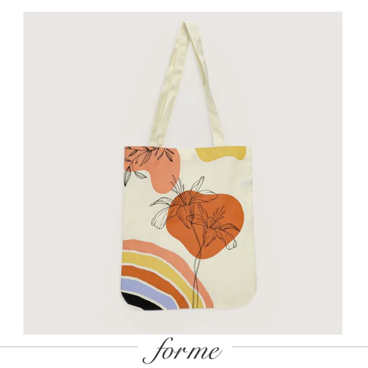 ForMe Graphic Canvas Tote Bag for Women (Off White) | Lazada PH