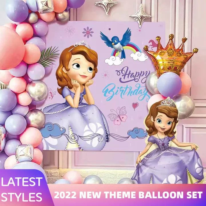 Princess Sofia Themed Birthday Party Decorations Balloons Set Spiral Ornaments | Lazada PH