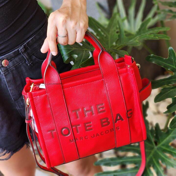 The Leather Womens Small Red Tote Bag | Lazada PH