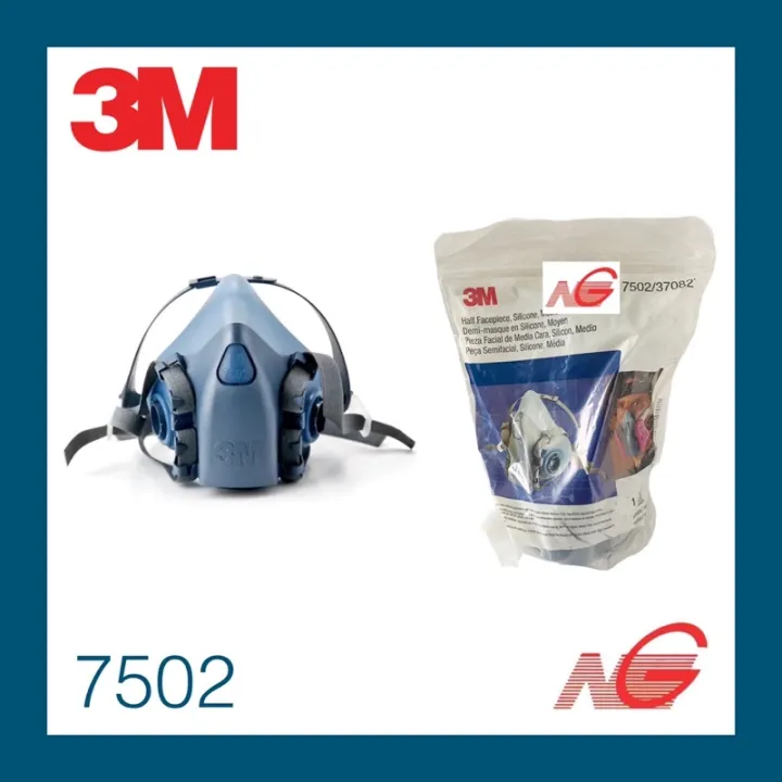 หน้ากาก ครึ่งหน้าชนิด ไส้กรองคู่ 3M ™ รุ่น 7502 ขนาดกลาง | Lazada.co.th