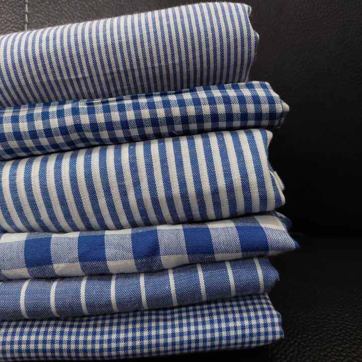 Kain kotak kotak meteran kain kotak variasi biru lebar 150cm | Lazada ...