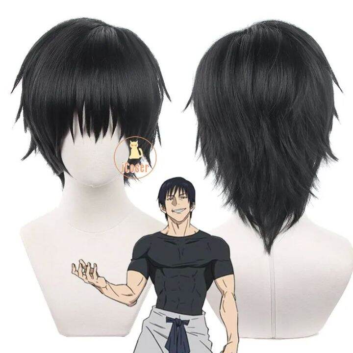 Toji Fushiguro Cosplay Wig Anime Jujutsu Kaisen 2nd Season Black Short ...