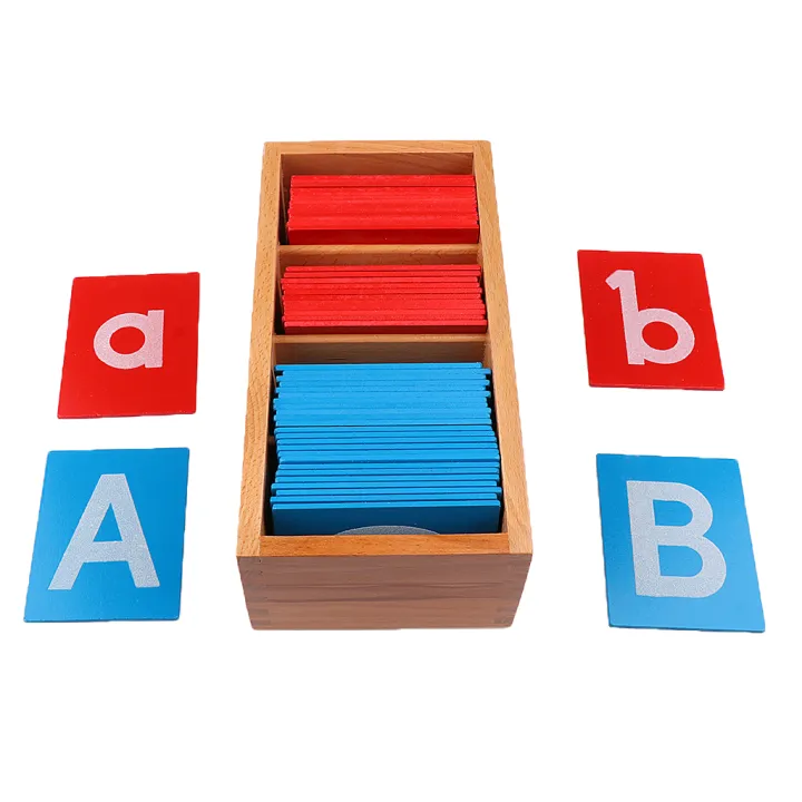 Wooden Montessori Sandpaper Alphabets Card Letter A-Z a-z for Kids ...