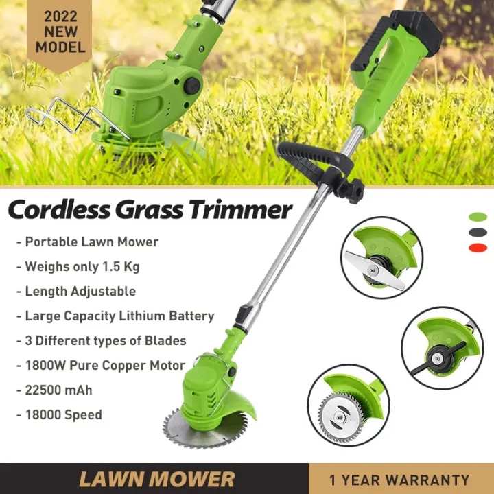 48V Lawn Mower Grass Cutter Electric Rechargeable Portable Cordless ...