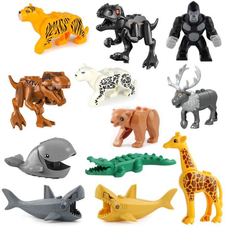 Animals Building Blocks Brick Horse Crocodile Gorilla Tiger Kids Toys ...
