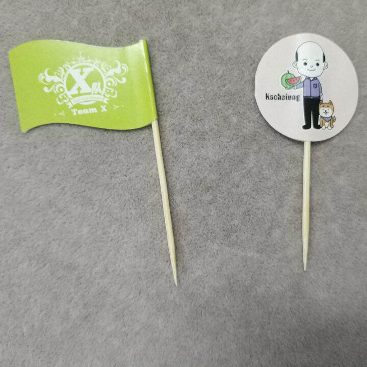 Toothpick custom logo custom toothpick flag small flag bamboo fruit ...