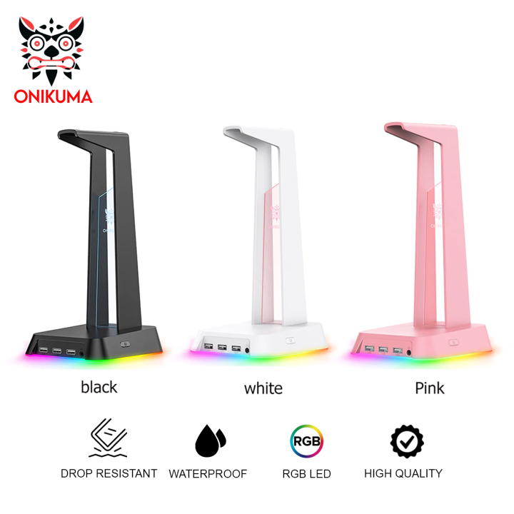 Onikuma ST-2 RGB Gaming Headphone Stand Computer Headset Desktop ...