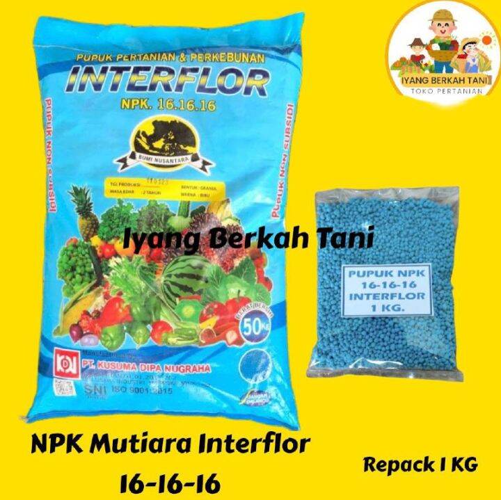 PUPUK NPK Mutiara Interflor 16 16 16 KEMASAN REPACK 1 KG pupuk mutiara ...