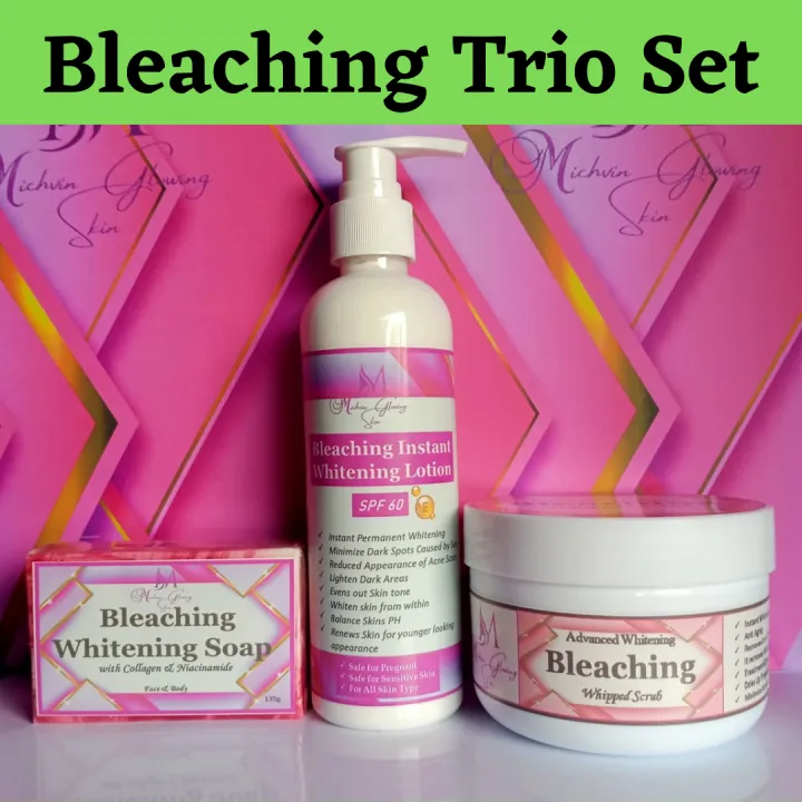 Bleaching Trio Set 10x Whitening & MicroPeeling Effect (Lotion, Whipped ...