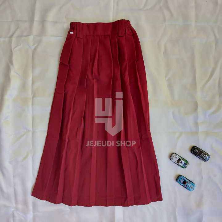 jejeudi shop01 Rok panjang Merah model RA(rempel/lipit dari atas/full) Seragam sekolah SD/mi ...