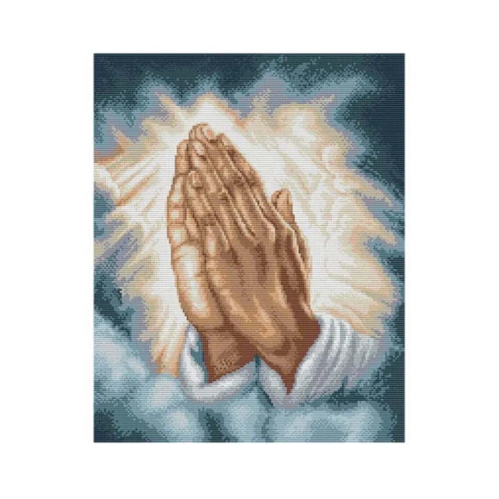 Prayer DIY Art Pattern Cross Stitch Embroidery DMC 11CT Fabric Needle ...