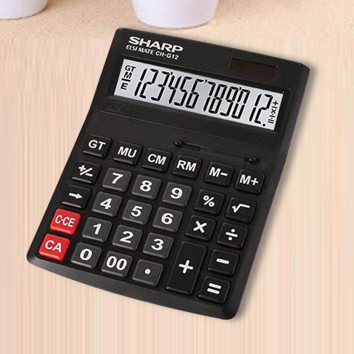 SHARP Sharp SHARP เครื่องคิดเลข CH-G12พลังงานแสงอาทิตย์หน้าจอใหญ่บัญชี ...