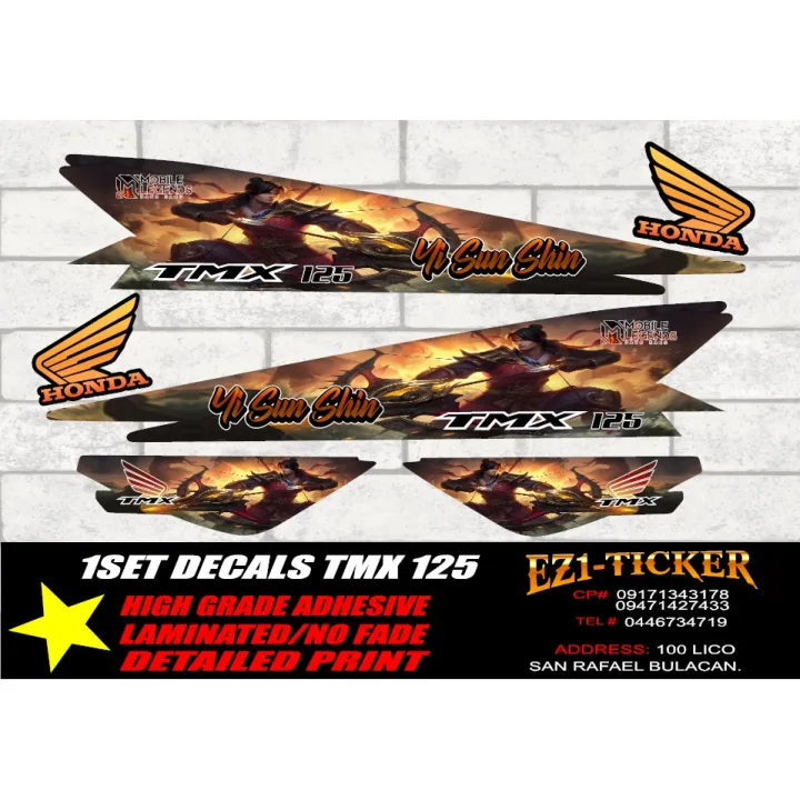 125 motorcycle accessories YISUNSHIN ML TMX 125 DECALS Sticker with ...