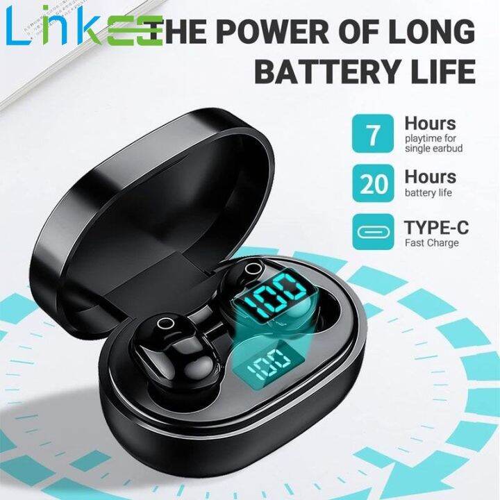 Linkee TWS หูฟังแบบใส่หูหูฟังไร้สายบลูทูธการควบคุมแบบสัมผัสหูฟังลดเสียง ...