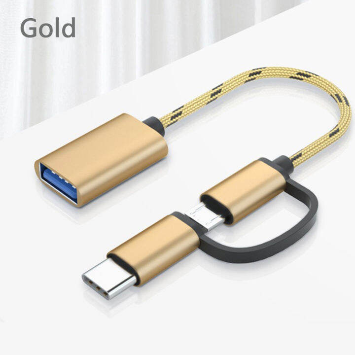 ZHANG ZONG 2 In 1 USB 3.0 OTG Adapter Cable Type-C Micro USB To USB ...