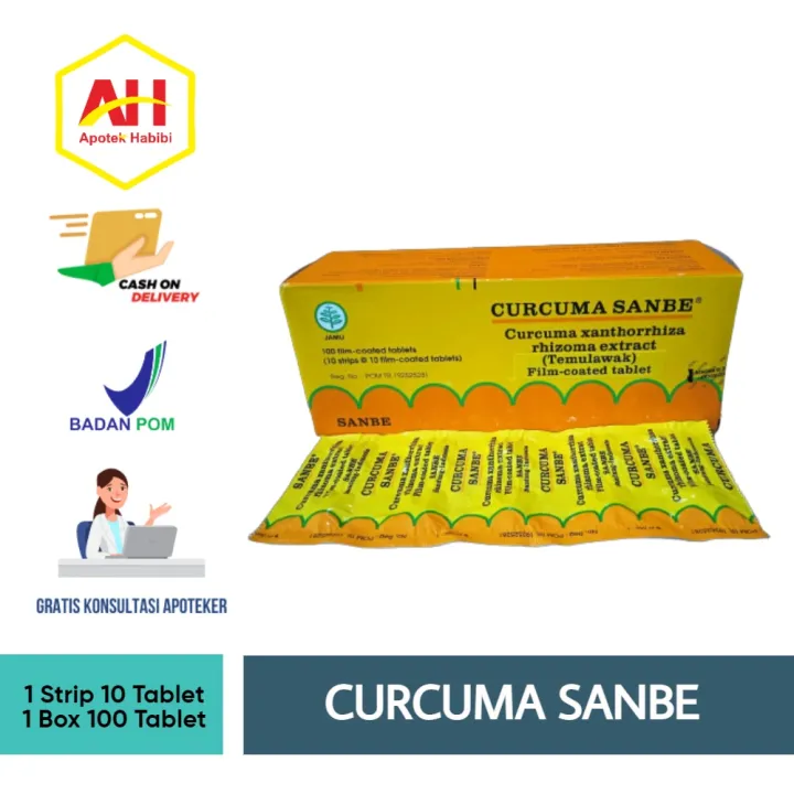 CURCUMA SANBE KURCUMA KURKUMA SANBE BOX 100 TABLET OBAT VITAMIN MAKAN ...