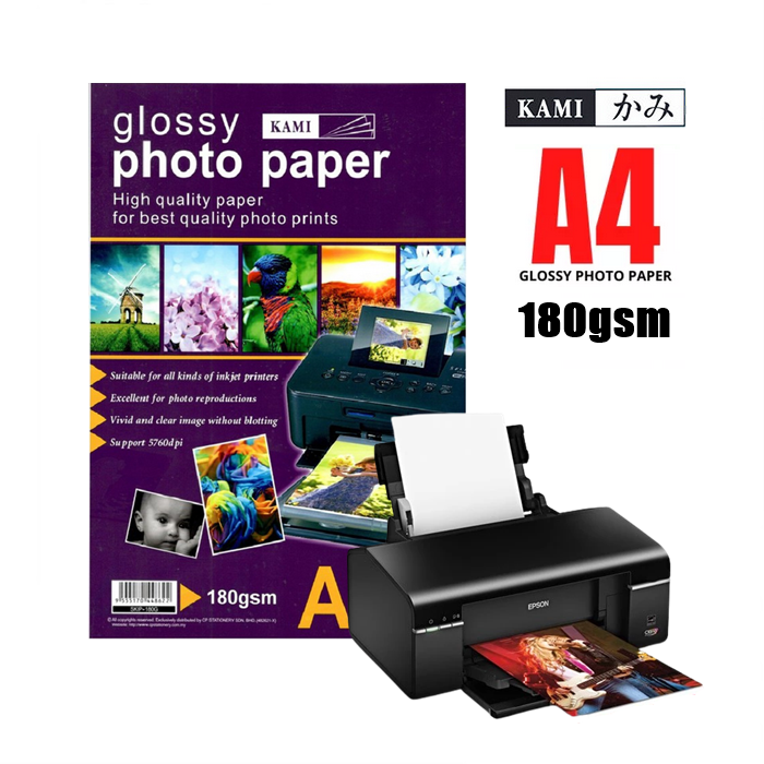 Kami A4 Glossy Photo Paper 180gsm 20's 照片纸打印照片厚纸 | Lazada
