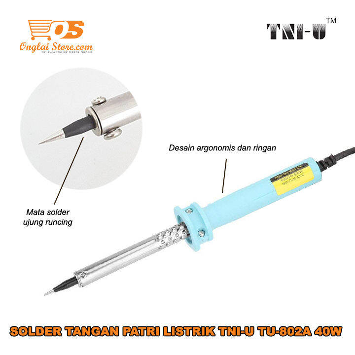 Alat Solder Soldering 40W Solder Tangan Patri Listrik TNI-U TU-802A-40 ...