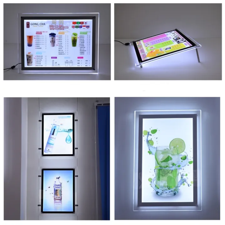 A1SIGN Slim Crystal Lightbox Led Frame Display Sign Menu Sign A1/A2/A3 ...