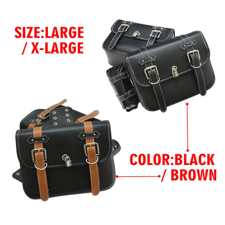 Retro Motorcycle Storage Bag Side Bag Saddle Bag Cafe Racer for Honda ...